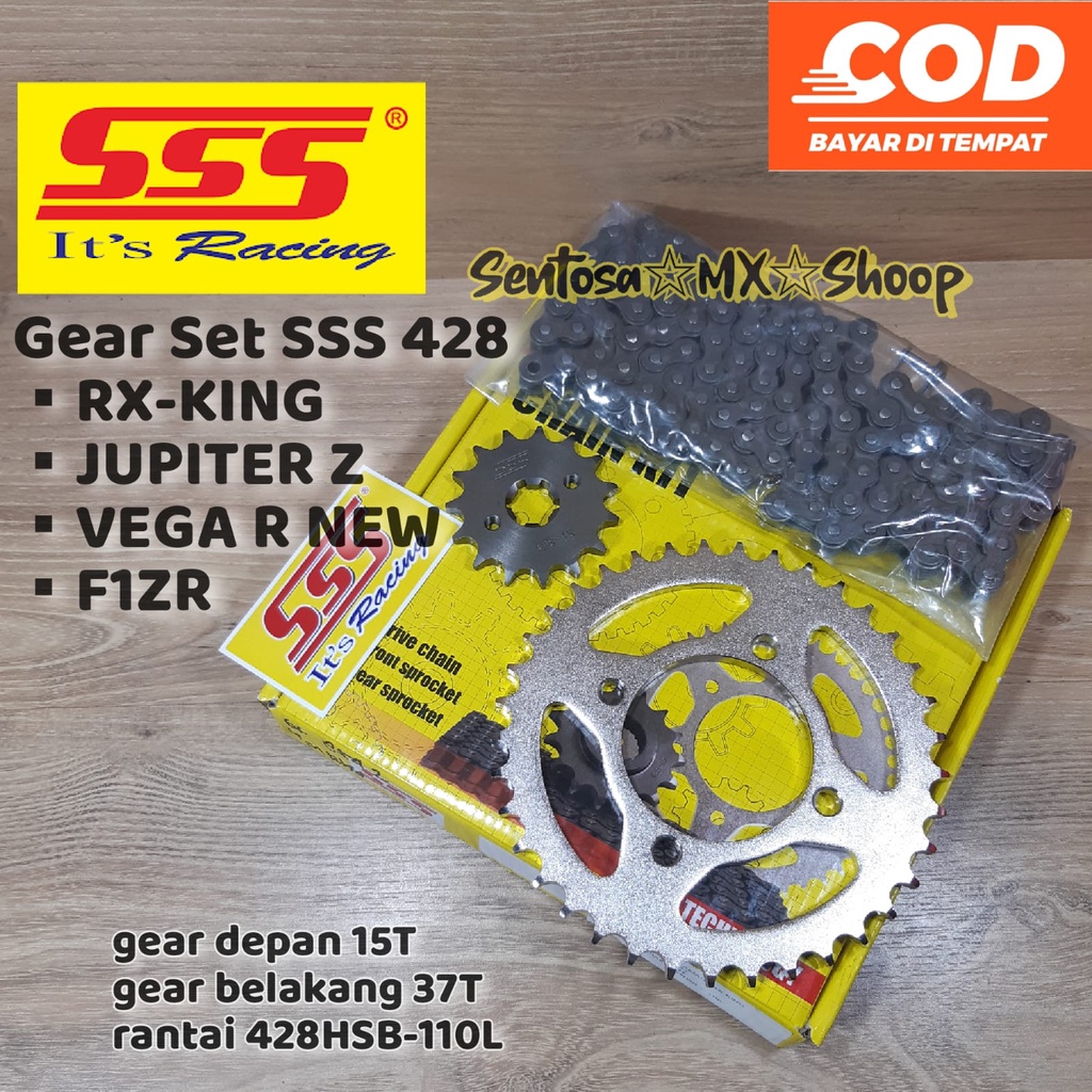 Jual GEAR / GIR SET COMPLITE SSS YAMAHA RX-KING UKURAN STANDART MOTOR GEAR DEPAN 15T , GEAR ...