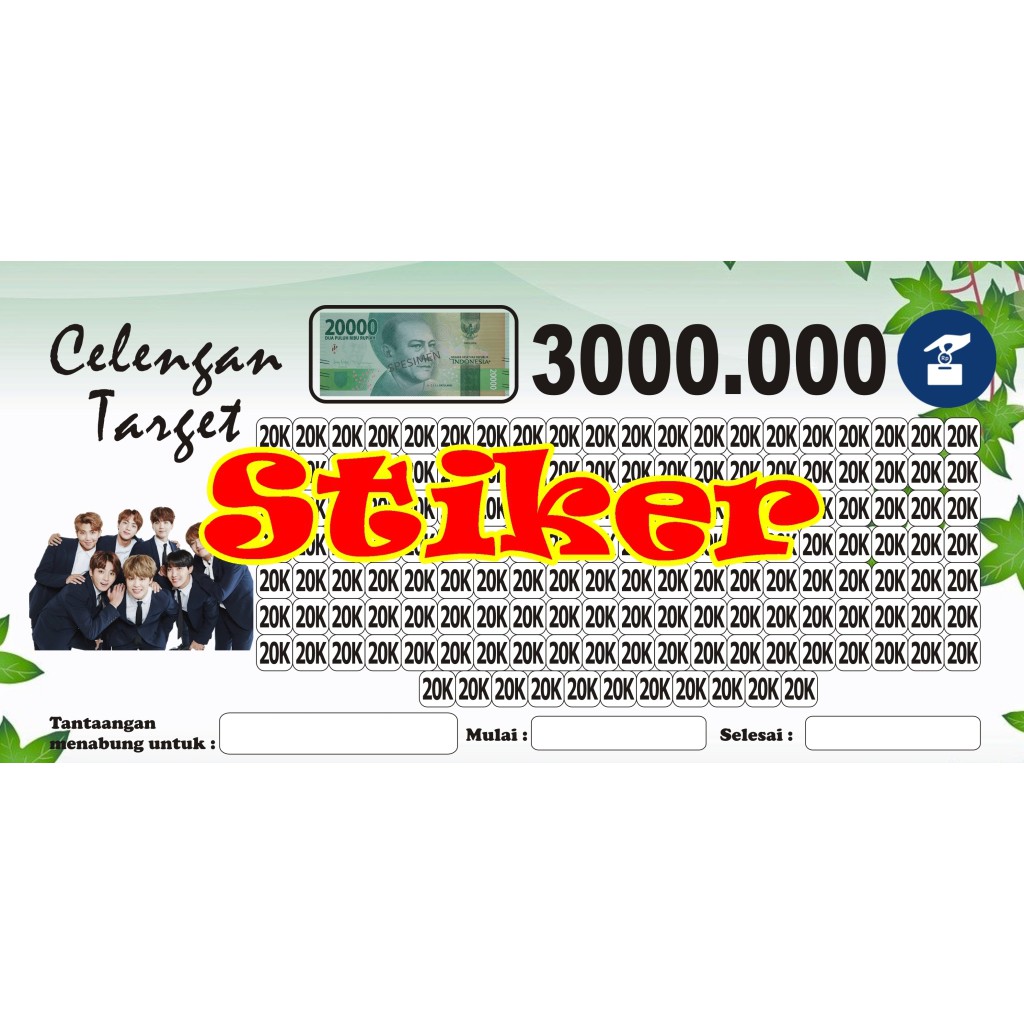 Jual TEMA BTS-STIKER CELENGAN TARGET/CELENGAN VIRAL TIKTOK/TABUNGAN ... Jual TEMA BTS-STIKER CELENGAN TARGET/CELENGAN VIRAL TIKTOK/TABUNGAN ...