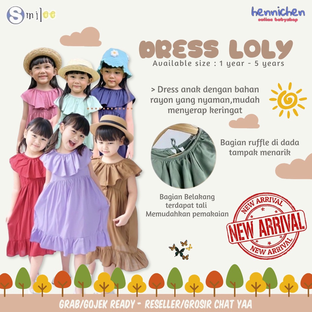 Jual PROMO 8.8 Dress Loly 1 - 5 Tahun Dress Anak Smilee Lolly Dress Lucu Adem Lembut Sehari hari ...