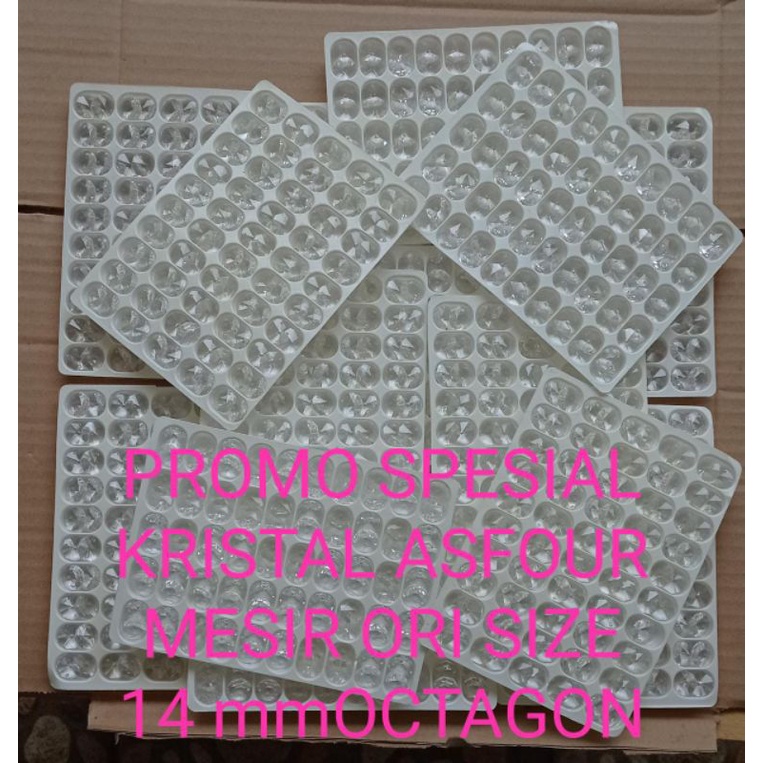 Jual PROMO KRISTAL ASFOUR ORI MESIR PbO > 30% TIPE OCTAGON SIZE 14 mm ...