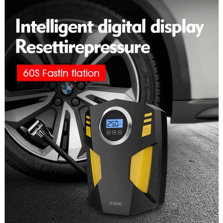 Jual Pompa Mobil Portable Inflator Pompa Ban Mobil Elektrik DIGITAL LCD ...