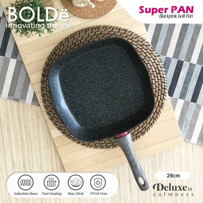 Jual BOLDE SUPER PAN GRILL PAN 28CM BLACKPINK | Shopee Indonesia