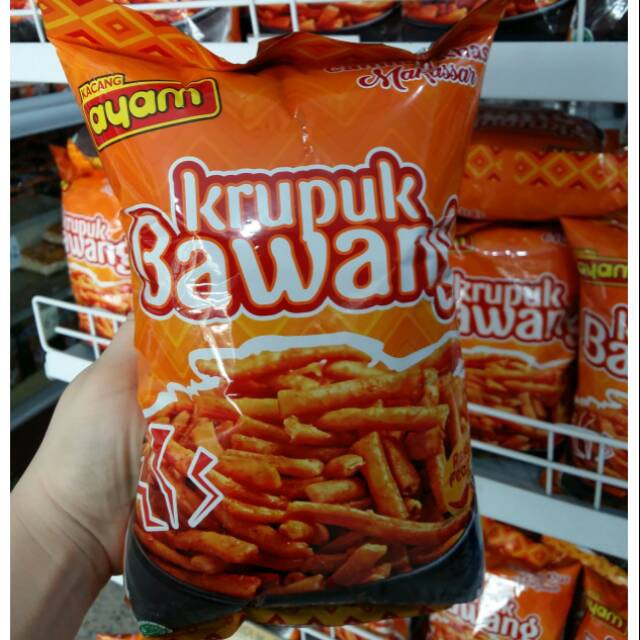 Jual Cap Kacang Ayam Krupuk Bawang 225 Gram Cemilan Snack Kripik Ole ...