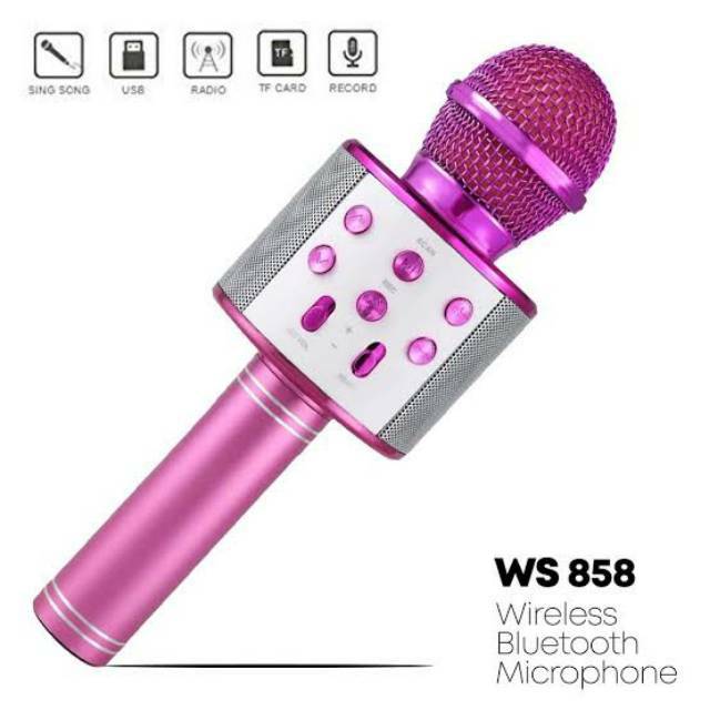 Jual Speaker mic bluetooth WSTER ws-858 KHUSUS WARNA PINK | Shopee Indonesia