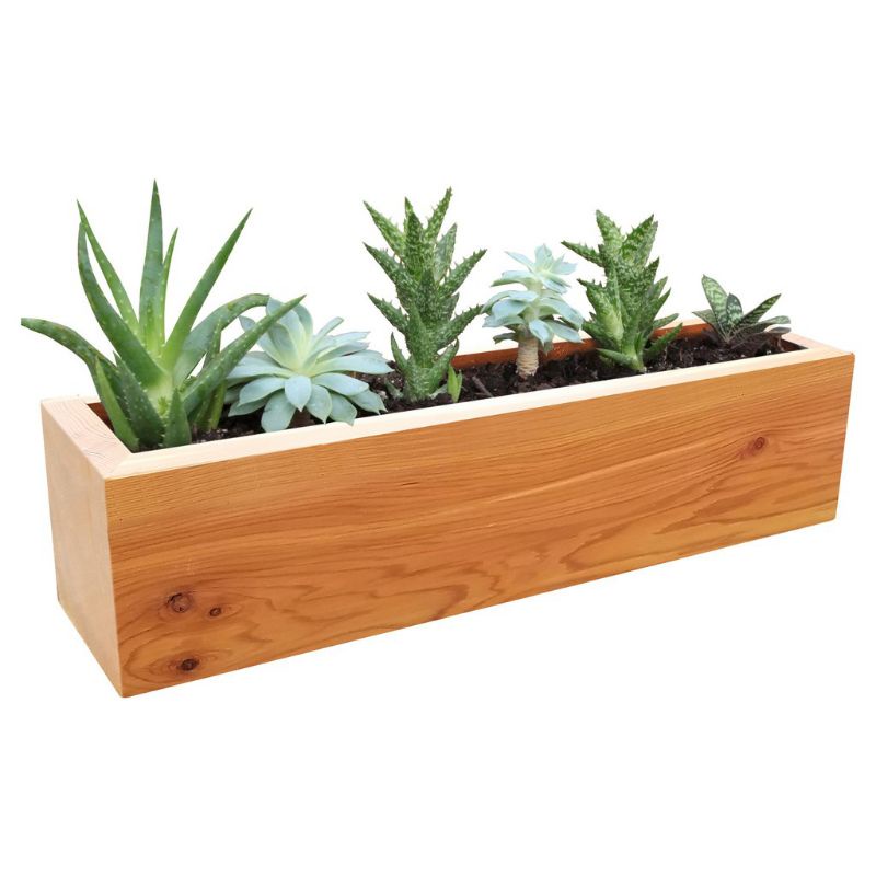 Jual POT BUNGA VAS BUNGA KAYU WOODEN BOX POLOS 40 CM PLANTER ARTIFICIAL ...