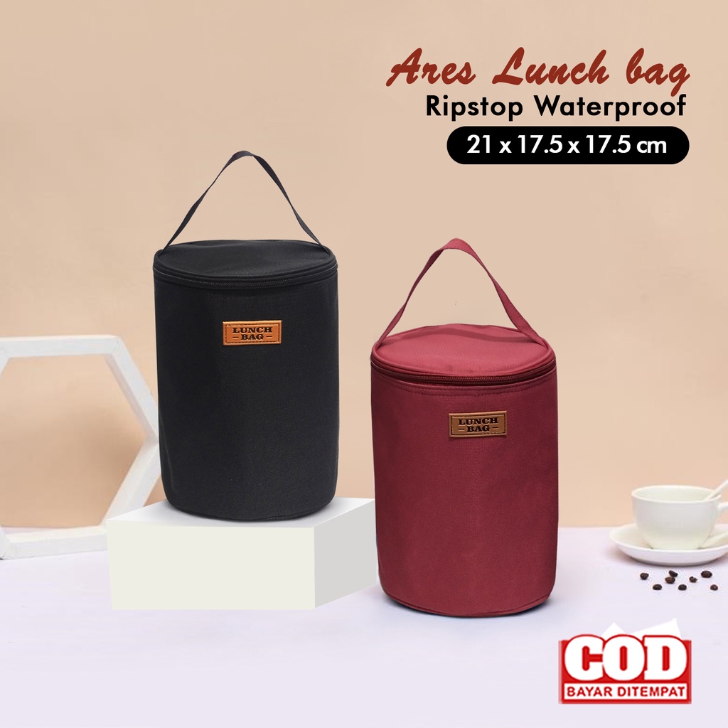 Jual Tas bekal makanan bentuk tabung bulat tas kotak lunch bag polos ...