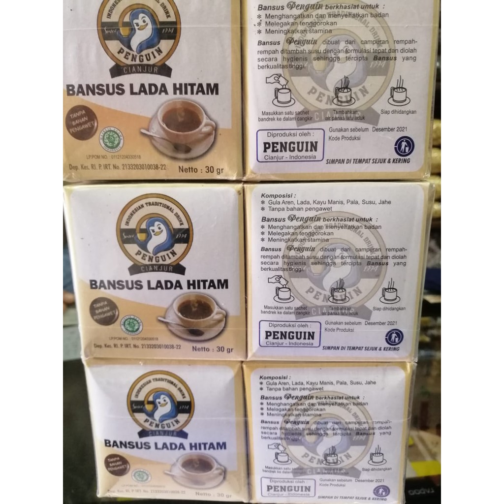 Jual Bandrek Susu Lada Hitam Cap Penguin khas Cianjur | Shopee Indonesia