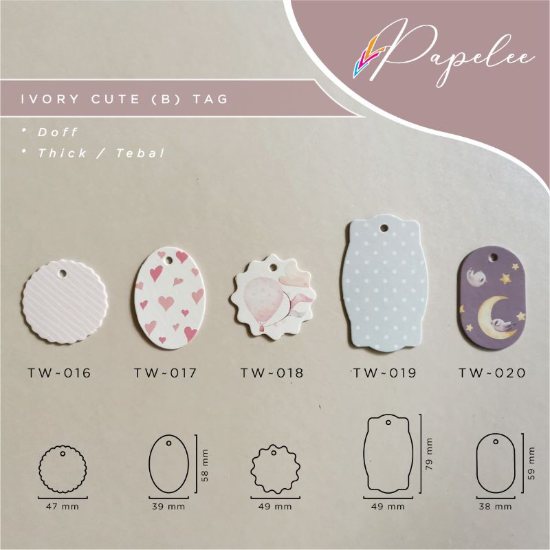 Jual Ivory Cute Tag tebal / Hangtag / Gift Tag / Tag Hampers | Shopee ...
