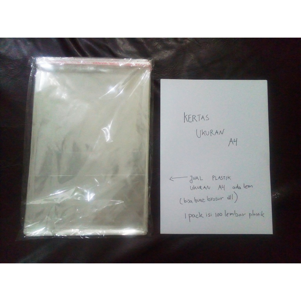 Jual Plastik A4 A5 F4 ada lem model OPP 1 pack (100 lembar) - untuk kertas tipe ukuran 21.5 x 30 ...