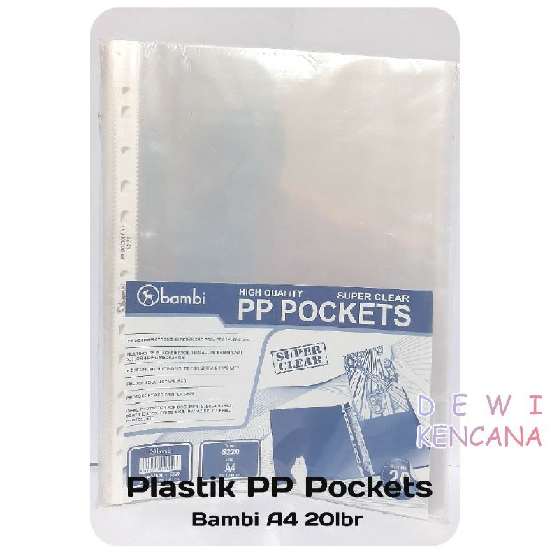 Jual Plastik PP Pockets A4 BAMBI 5220 isi 20 lembar | Shopee Indonesia
