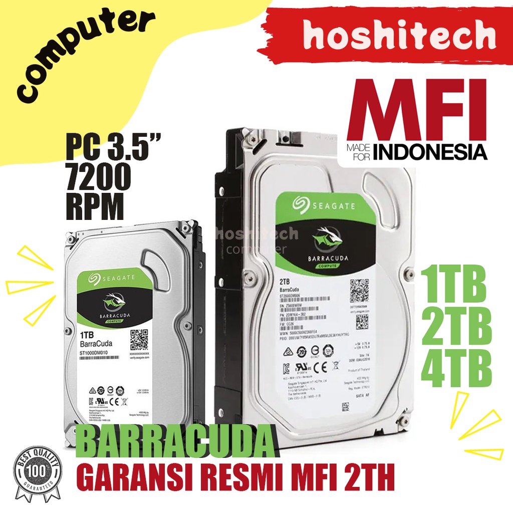 Jual SEAGATE BARRACUDA 1TB 2TB HARDISK INTERNAL PC 3.5" 7200 RPM HDD ...