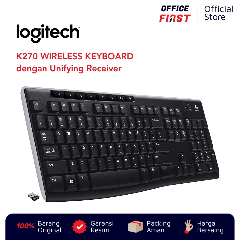 Jual Logitech K270 Wireless Keyboard Full Size dengan Unifying Receiver | Shopee Indonesia