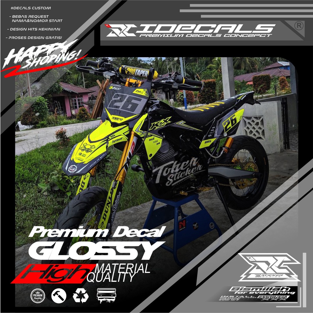 Jual 00136 sticker decals fullbody kawasaki klx bf desain simpel bebas ...