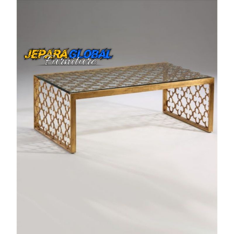 Jual Meja Tamu CNC bunga stainless steel top glas (meja tamu murah ...