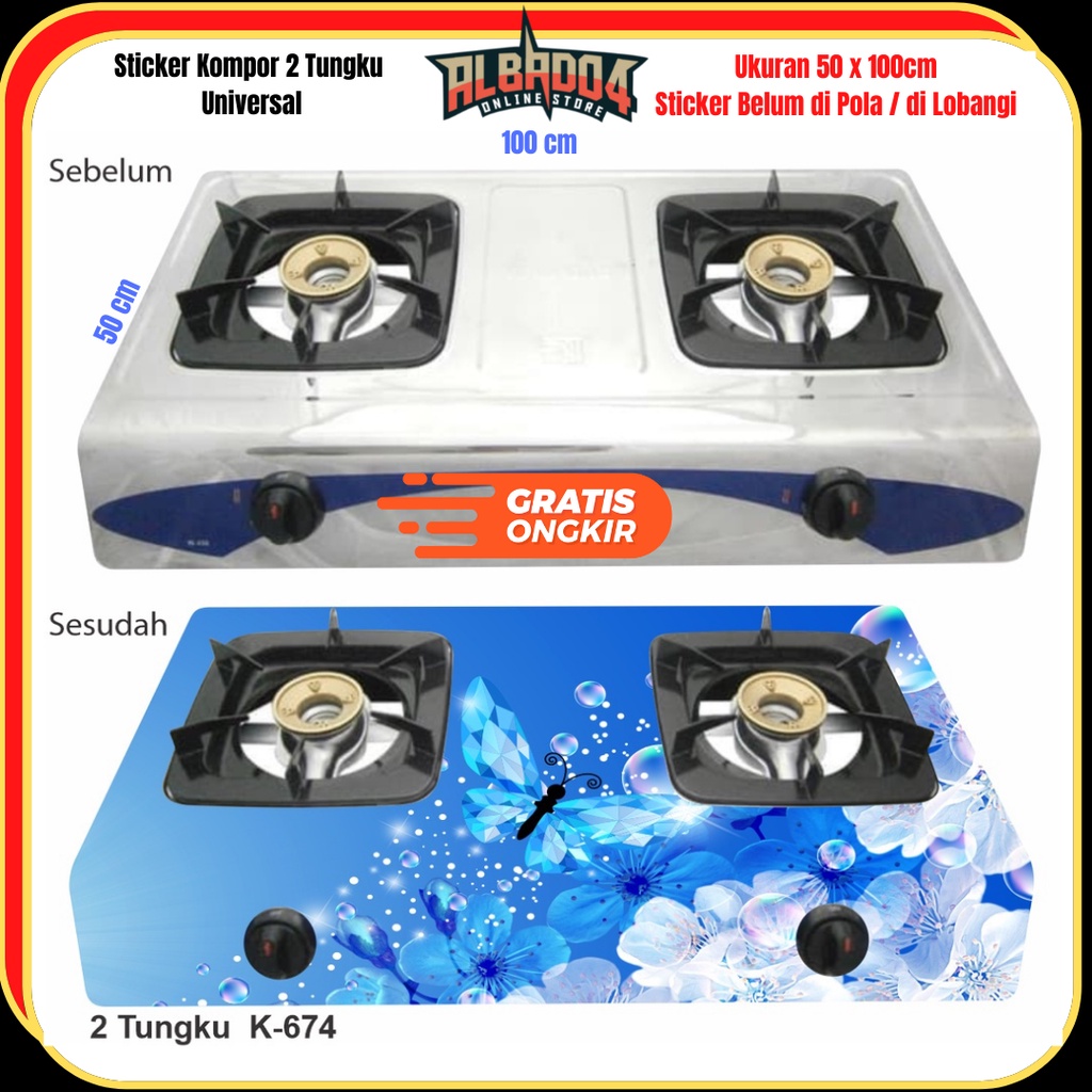 Jual Stiker Kulkas 2 Pintu/Stiker Kulkas 1 Pintu/Kompor gas 2 Tungku ...