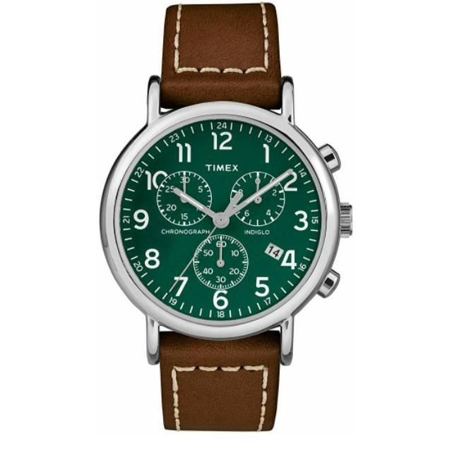 Jual Timex Weekender Chronograph Green Brown 40 mm | Shopee Indonesia