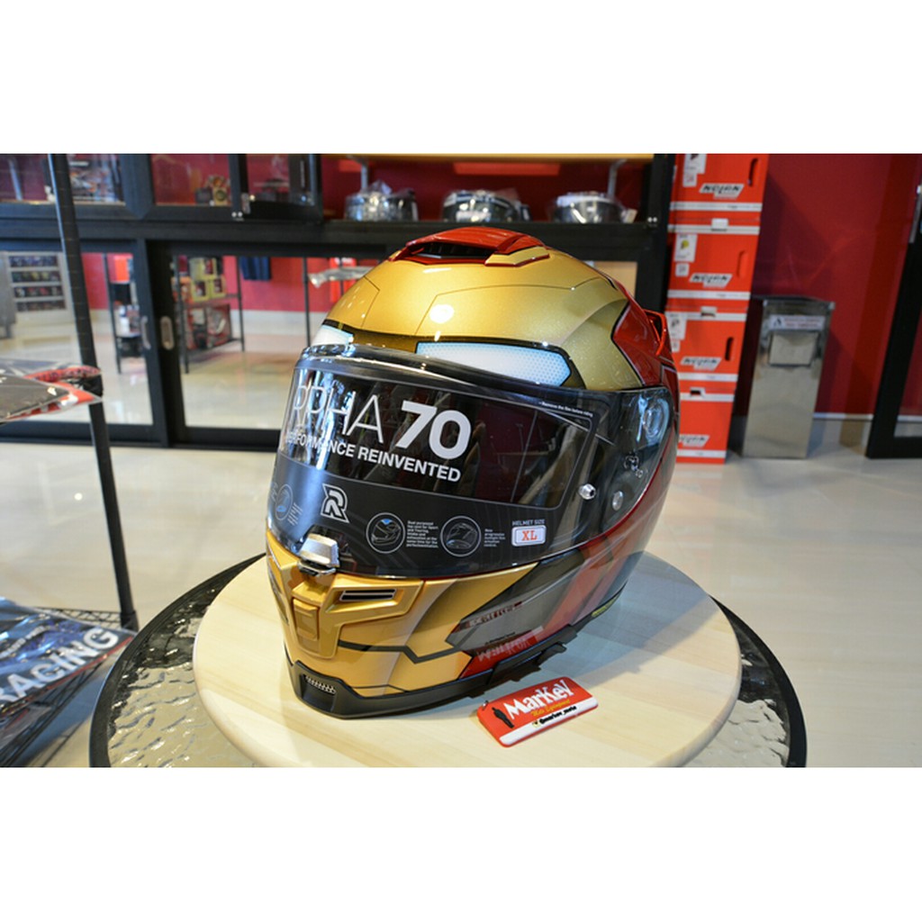 Jual HJC RPHA 70 Ironman Homecoming + Gold Visor last stok | Shopee ...