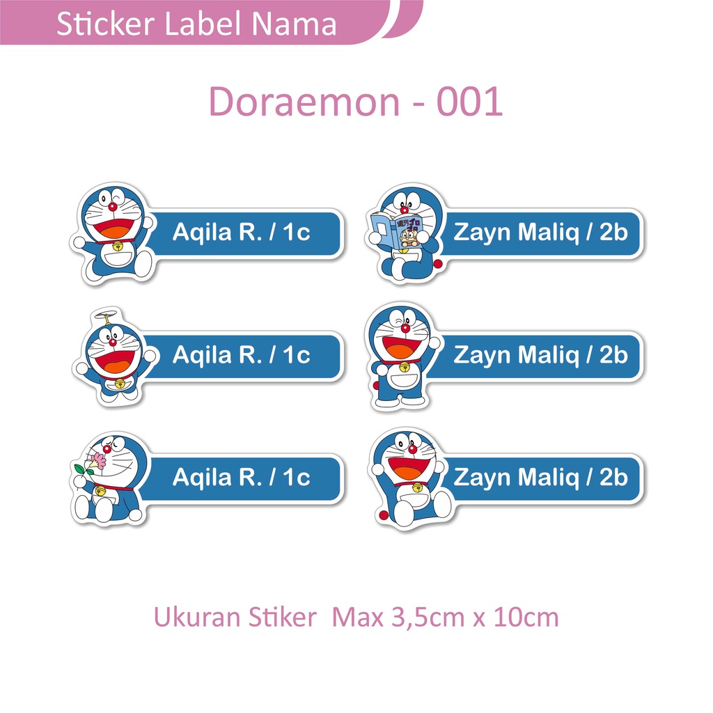 Jual STIKER LABEL NAMA BUKU ANAK SEKOLAH DORAEMON KODE 001 | Shopee ...