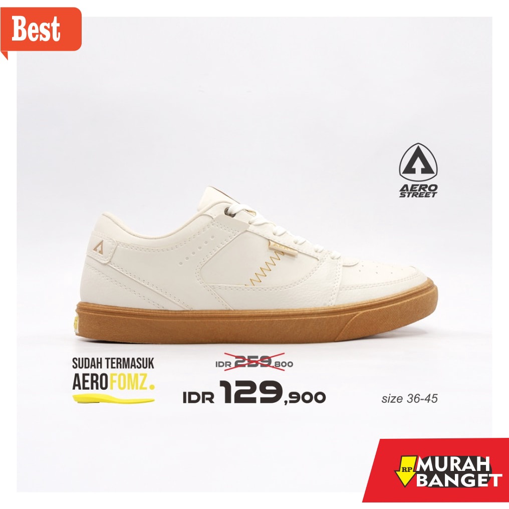 Jual Sepatu keren terbaru- Aerostreet 36-45 Hoops Low Gum Off White Off ...
