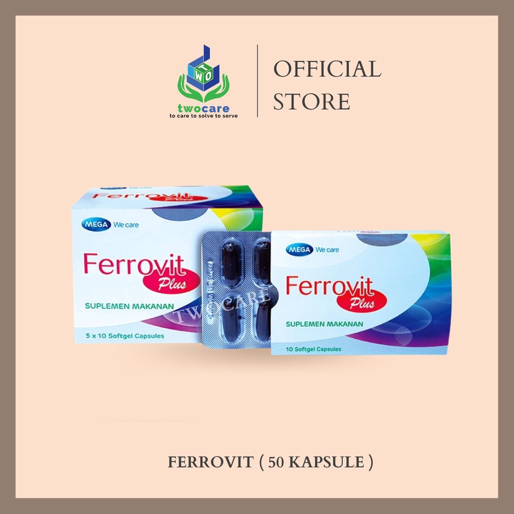 Jual Mega We Care Ferrovit Plus 50 Kapsul Suplemen Vitamin Mencegah ...