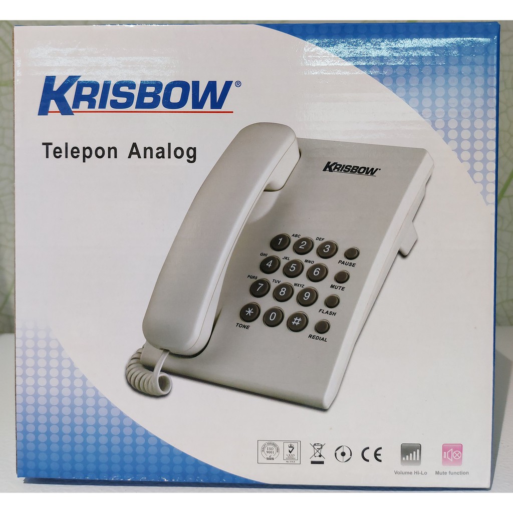 Jual KRISBOW TELEPON RUMAH TELEPON ANALOG TELEPON BASIC WHITE | Shopee ...