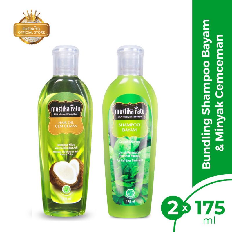 Jual mustika ratu bundle minyak cem ceman 175ml & sampo bayam 175ml ...