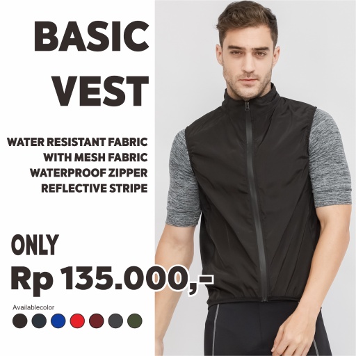 Jual Cycling Vest Rompi Sepeda Windbreaker Parasut Waterproof Reflektor ...