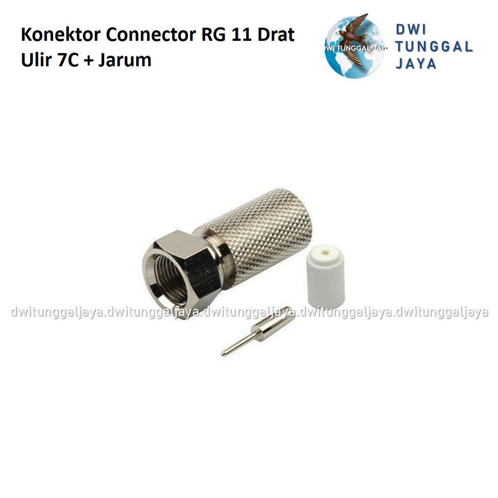 Jual Konektor Connector RG 11 RG11 Male Drat Ulir 7C Dilengkapi Jarum ...