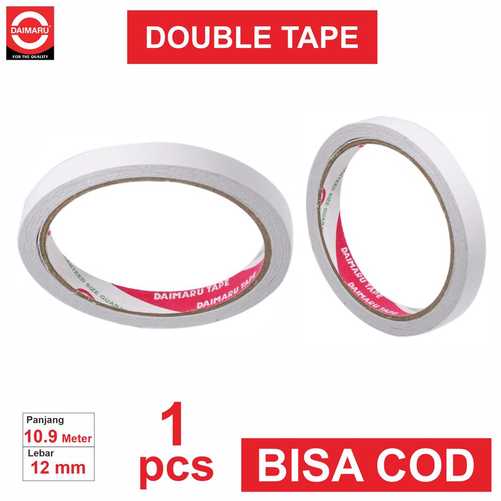 Jual Double Tape Daimaru - 1/2 Inch (12 mm x 12 Yard) | Shopee Indonesia