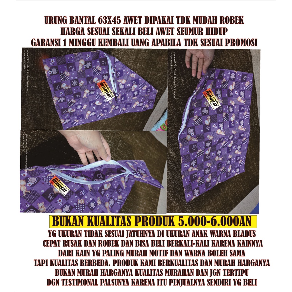 Jual Diobras urung kulit bantal kapuk resleting panda teddy bear 65x45 ...