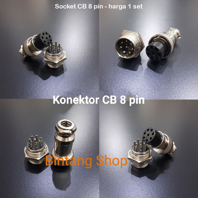 Jual Konektor CB/DIN/midi 8 pin 16mm per set | Shopee Indonesia