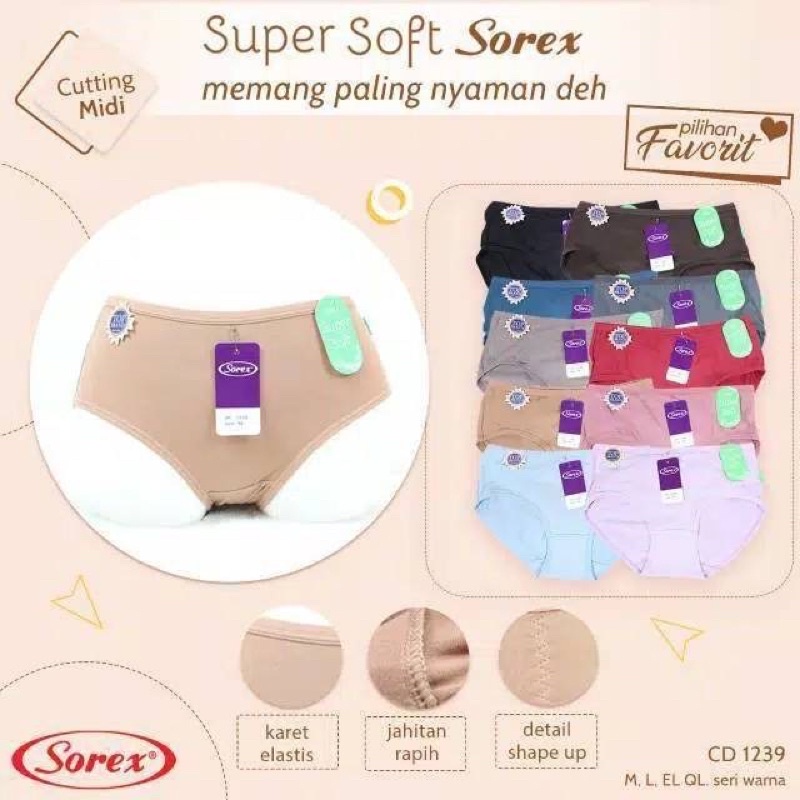 Jual (6pcs) CD dewasa permpuan celana dalam wanita Sorex 1239 termurah original | Shopee Indonesia