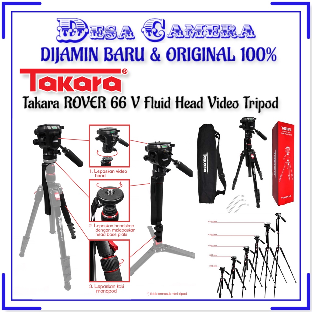 Jual Takara ROVER 66 V Fluid Head Video Tripod | Shopee Indonesia