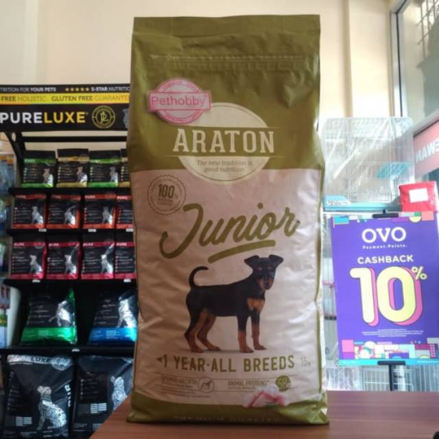 Jual Dog Food Araton Puppy Junior 1 year All Breed Chicken 15 kg ...