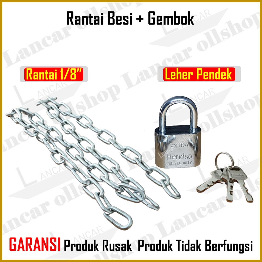 Jual Gembok Rantai 100 Cm Kunci Pengaman Motor Sepeda Pagar Rumah Besi ...