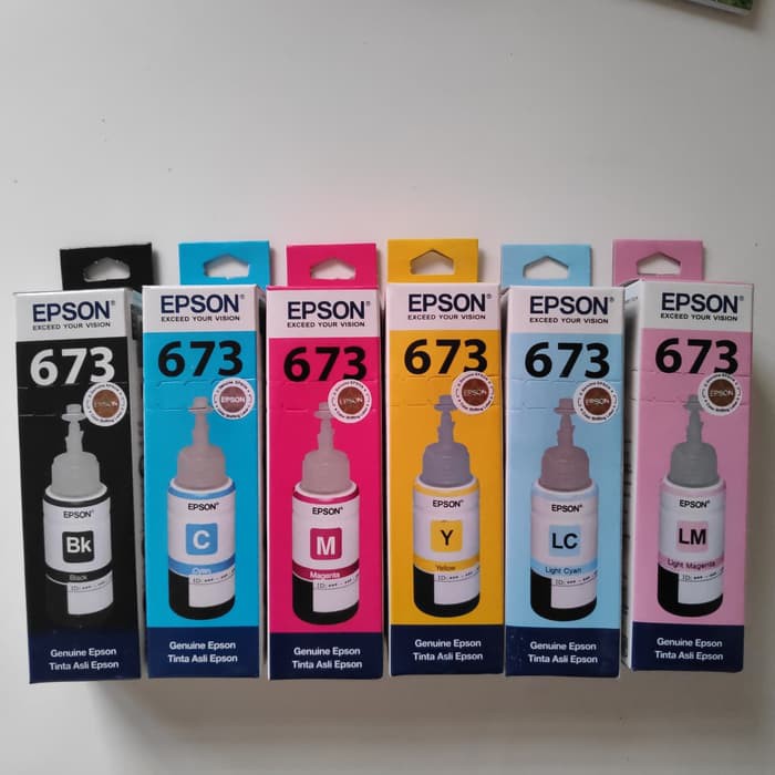 Jual Tinta Epson 673 untuk Printer Epson L800 L805 L850 L1800 B,C,M,Y ...