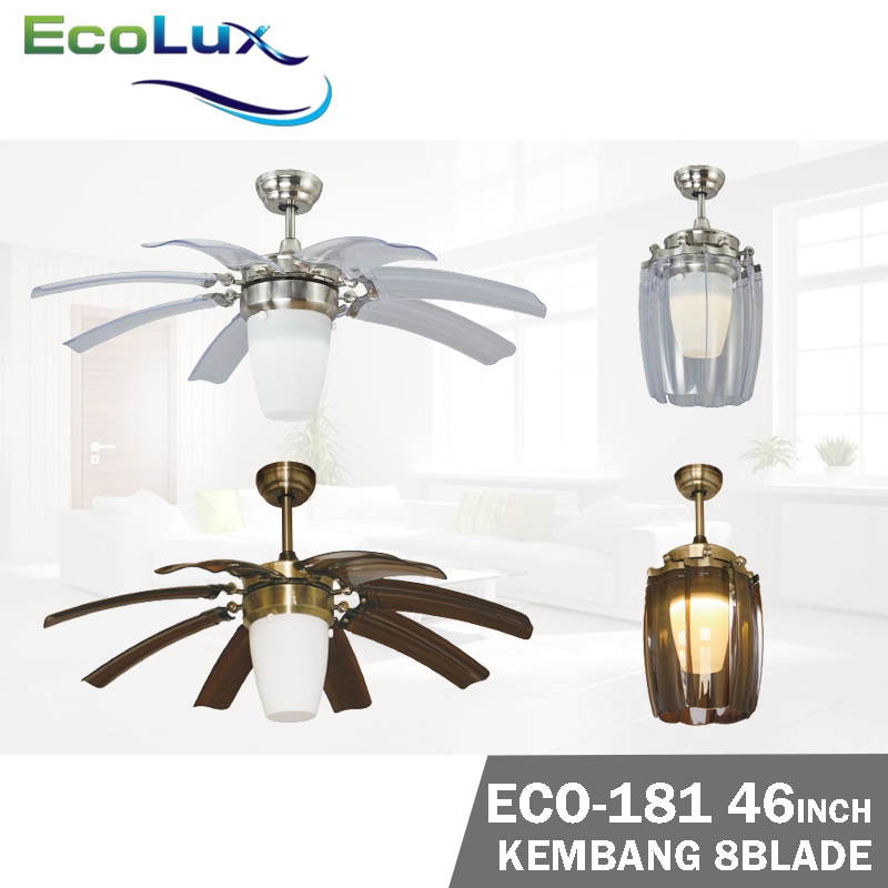 Jual ECOLUX ECO-181 KEMBANG 46IN KIPAS ANGIN / KIPAS BALING/ KIPAS PLAFON /KIPAS HIAS / KIPAS ...