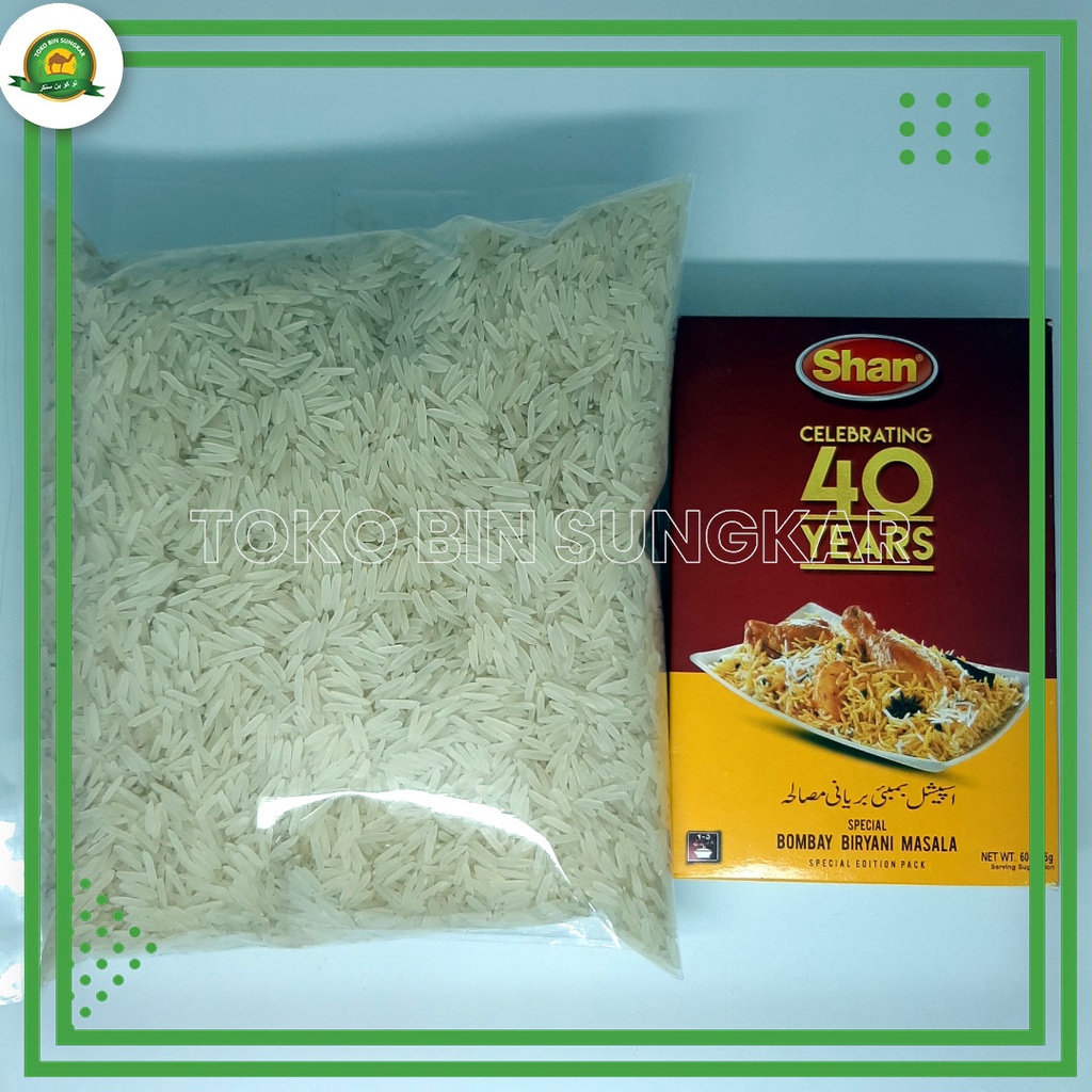 Jual PAKET BASMATI 1 KG + BUMBU INSTAN BOMBAY BRIYANI SHAN 1 | Shopee ...