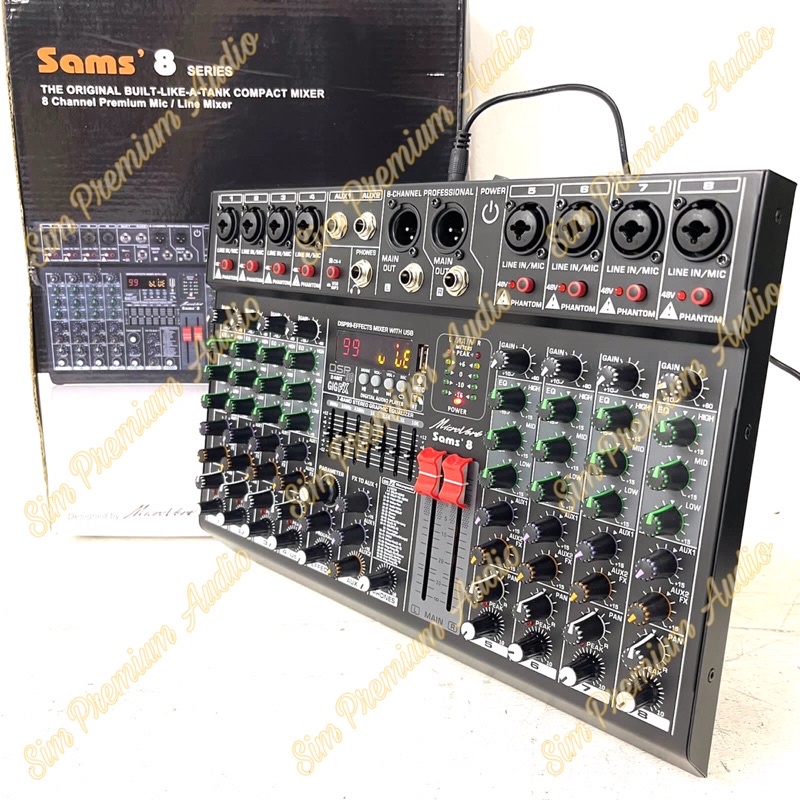 Jual mixer audio microverb sams8 6 sams 8 6 6/8channel usb bluetooth soundcard ORIGINAL (BISA ...