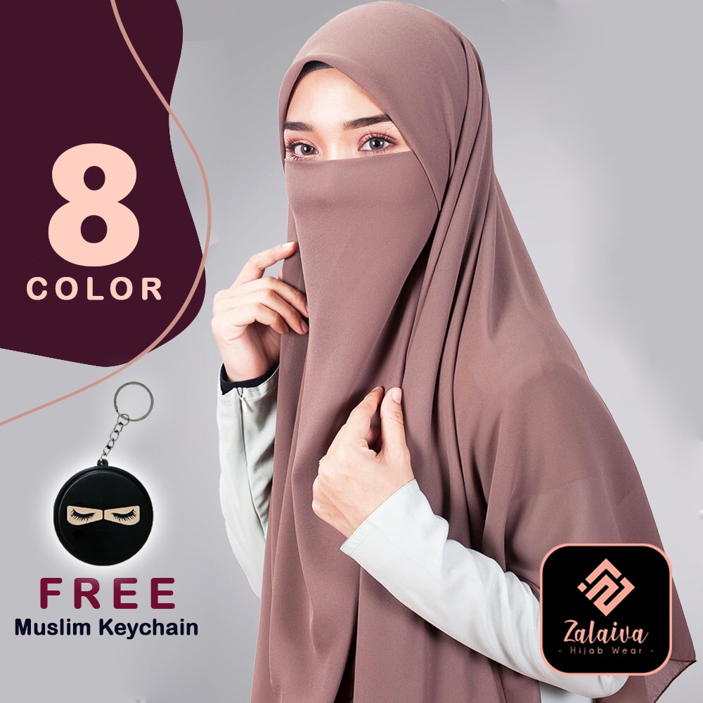 Jual ZALAIVA ⏰ Hijab Set CADAR TALI Jilbab Segiempat 130x130 dan ...
