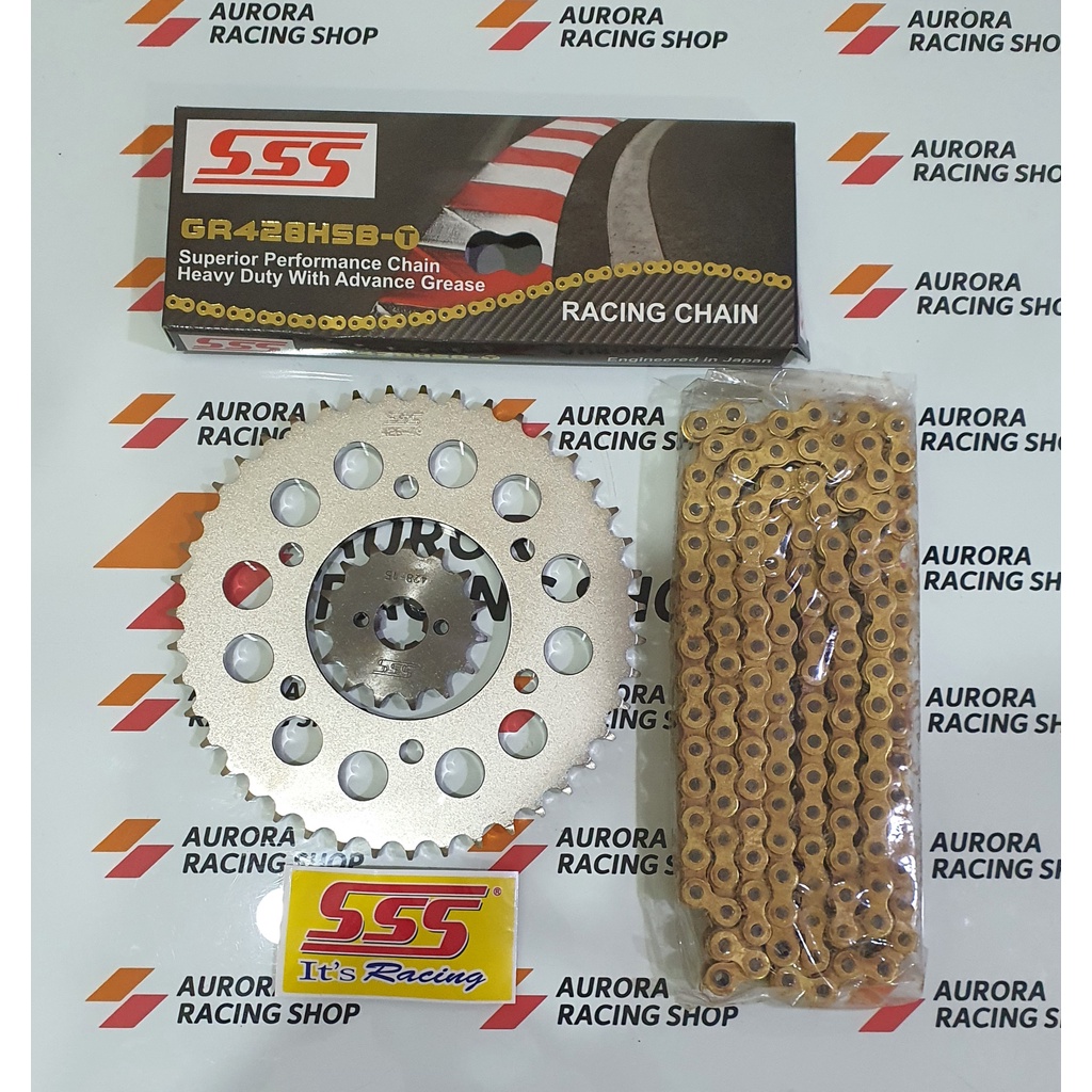 Jual Gear Set SSS Ninja 150 R - SS - RR & Rantai SSS 428 HSBT Gold | Shopee Indonesia