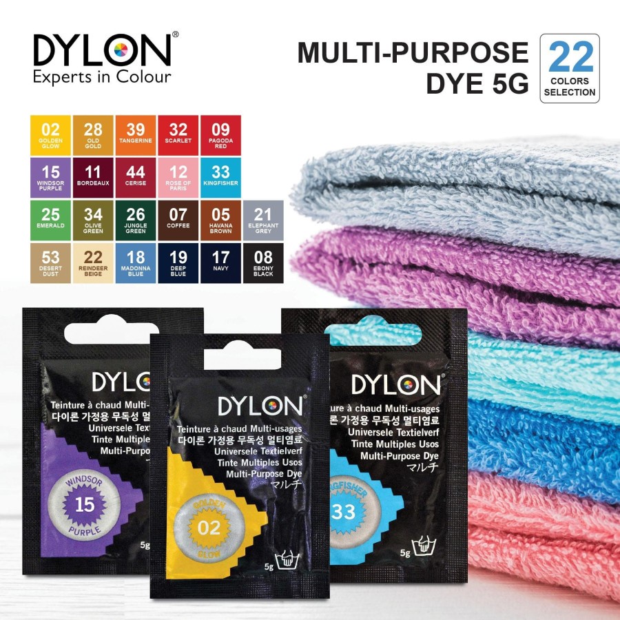 Jual Pewarna Kain DYLON Multipurpose Wenter Isi 5gr Warna Warni Wantex ...