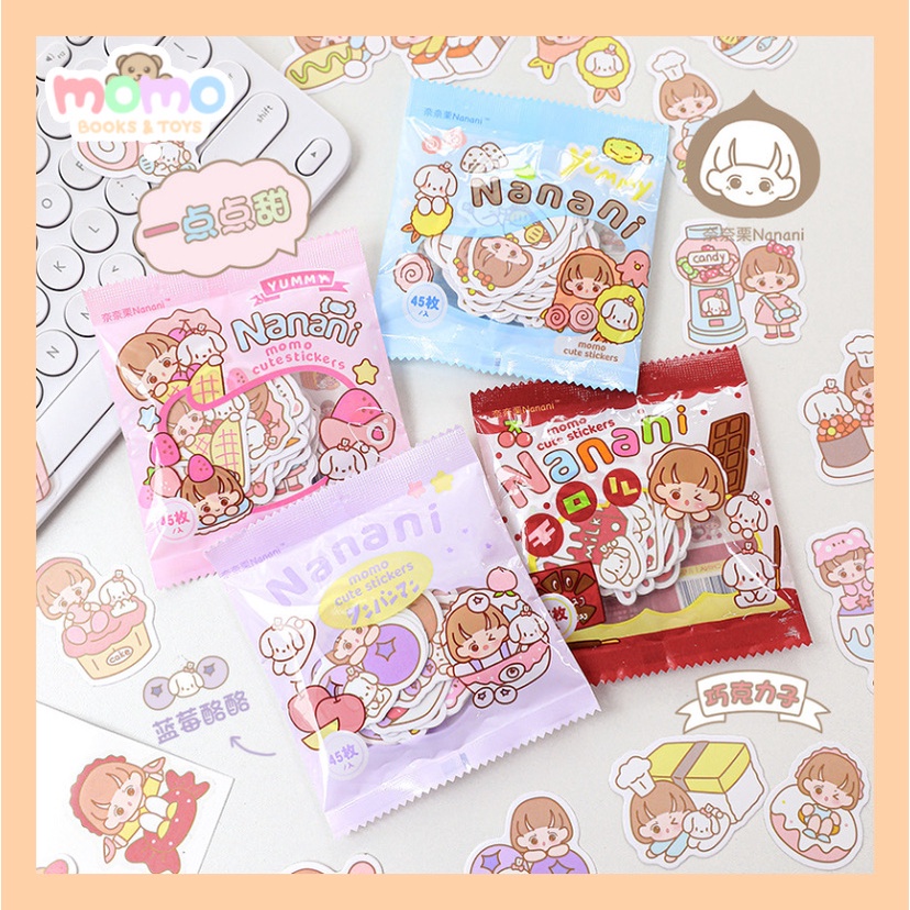 Jual [MOMO] NANANI Candy Sticker Aesthetic isi 45 pcs | DECO Stiker ...