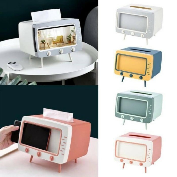 Jual TV Tissue box / Kotak Tempat Tissue Hp Model TV / Retro Tissue Box ...