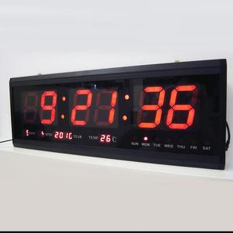 Jual Jam Dinding Digital Led Meja Led Clock 4819 Merah Jam Meja Dinding ...