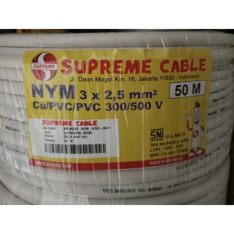 Jual kabel listrik SUPREME NYM 3x2.5 | harga per rol 50 meter | Shopee Indonesia