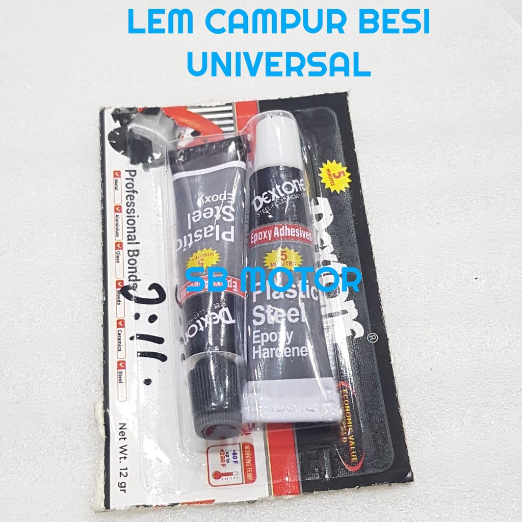 Jual LEM BESI DEXTONE HITAM PUTIH PLASTIC STEEL 12 GRAM HIGH QUALITY ...