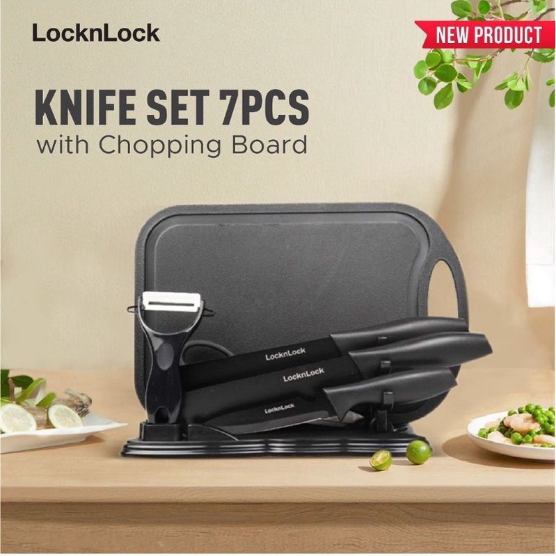 Jual lock n lock knife set with chopping board | Shopee Indonesia