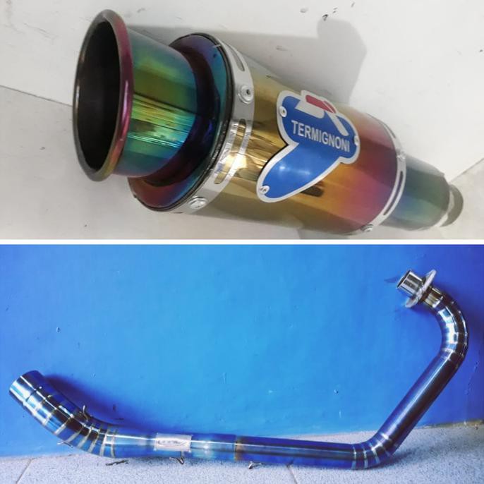 Jual Knalpot Termignoni Tiger Blue fullset full Cacing | Shopee Indonesia
