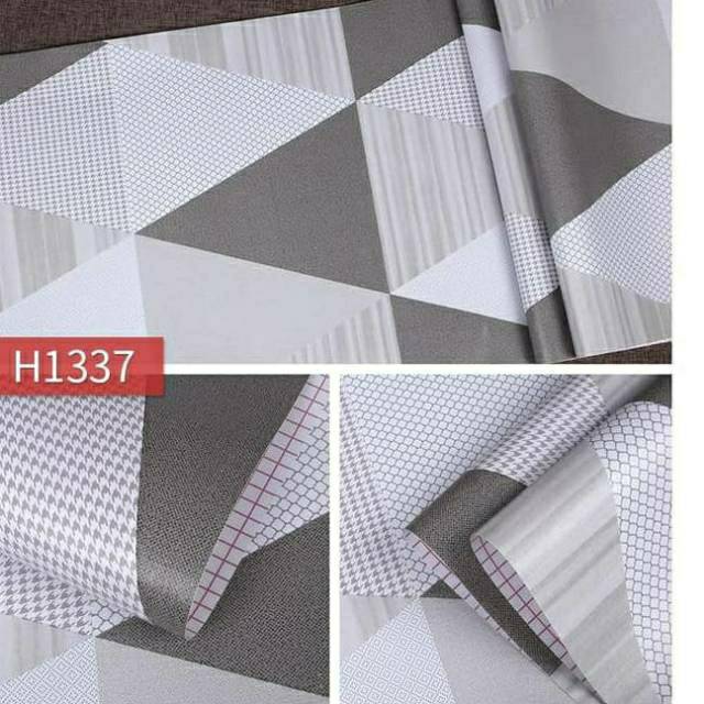 Jual Wallpaper Dinding Motif Segitiga Abu - Abu Ukuran Panjang 8 Meter ...
